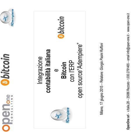 Adempiere ERP accounting: working Integration with Bitcoin network | PPT