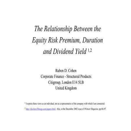 Equity Risk Premium | PDF