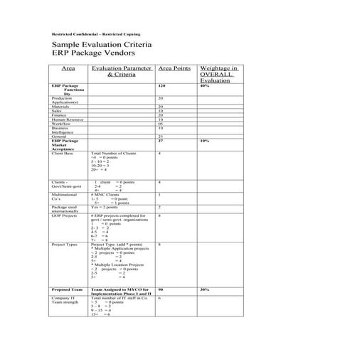 Erp2 evaluation criteria | PDF