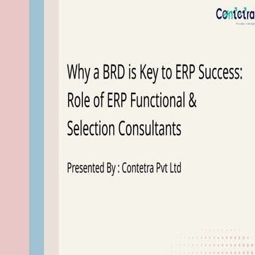 Role of a Business Requirements Document (BRD) in ERP's Success | PPTX