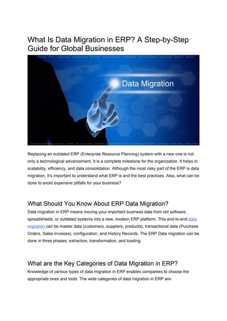ERP Integration and Data Migration | PDF