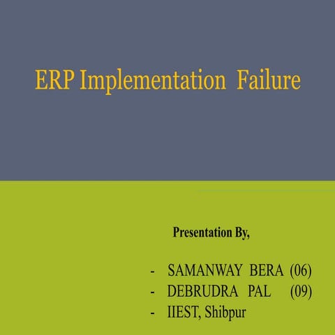 ERP Implementation Failure with example of Hershey and HP | PPT