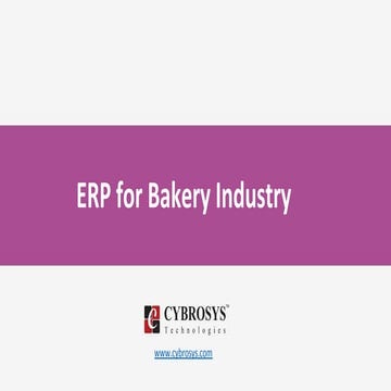 Erp for bakery industry | PDF