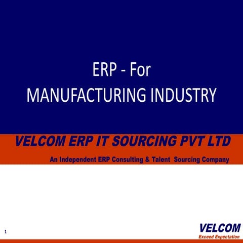 ERP for Manufacturing Industry | PPTX