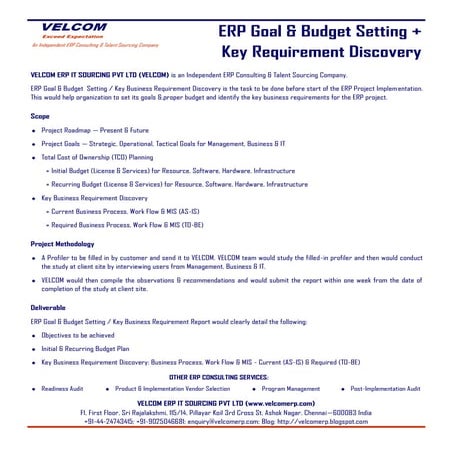 ERP Goal Setting & Budget Planning | PDF