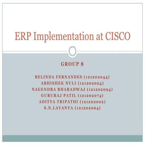 ERP Implementation at Cisco | PPTX