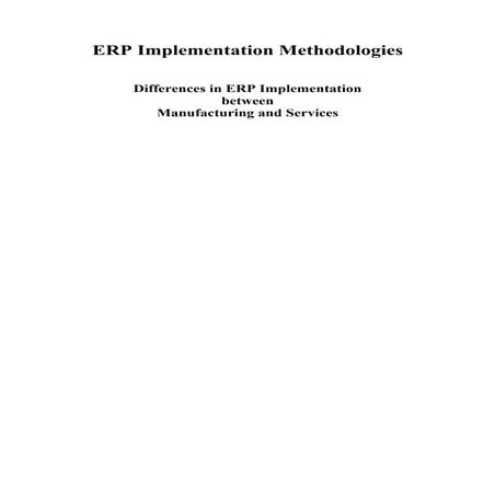Erp implementation methodologies_ph_d_book | PDF