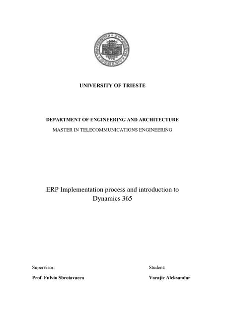 Erp implementation process and introduction to dynamics 365 | PPT