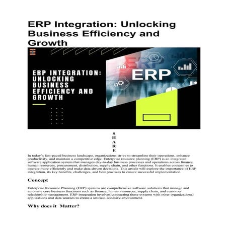 ERP Integration: Unlocking Business Efficiency and Growth | PDF