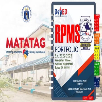 teachers RPMS Portfolio format with animations | PPTX