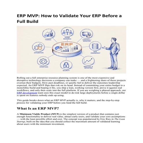 Validating Your ERP System with a Minimum Viable Product (MVP) Approach ...