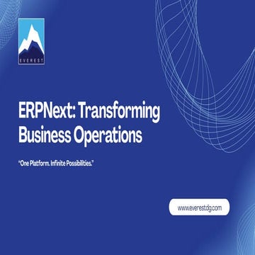 Everest DG Presents ERPNext Streamlined ERP for Smarter Business Growth ...