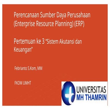ERP Pertemuan 3 Prodi Sistem Informasi FKOM | PPTX