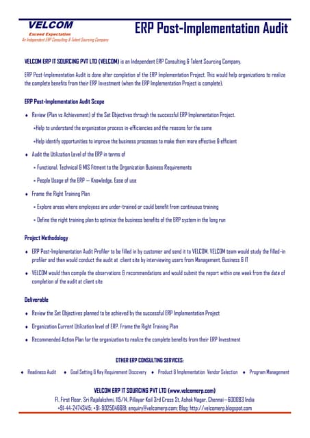 What are the steps in an ERP Implementation | PDF