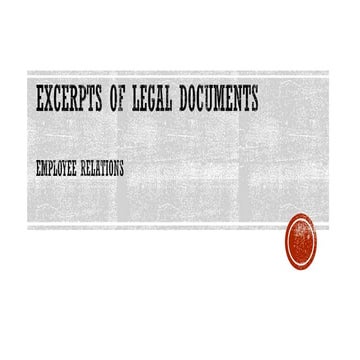 ER Presentation: Key Excerpts in legal Documents | PPTX