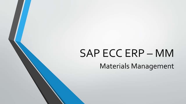SAP MATERIAL MANAGEMENT ORGANIZATION STRUCTURE | PPTX