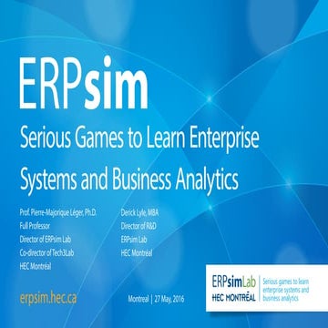 ERPsim : A serious game to learn enterprise systems and business ...