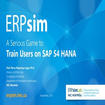 ERPsim SAP4 HANA : Presentation at Oklahoma University | PDF ...