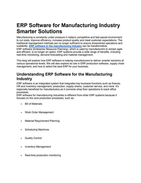 SARP Feed ERP- An ERP for Feed Mills Manufacturing Industry | PDF