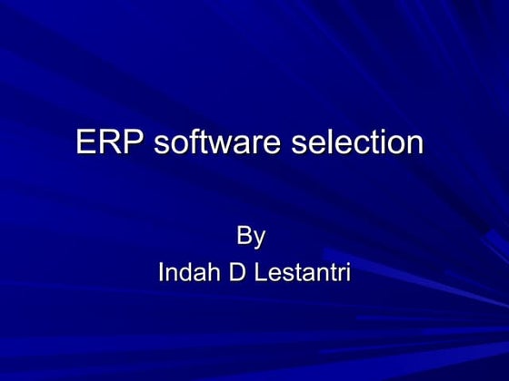 Erp product evaluation, selection, implementation and support | PDF | Business Accounting ...