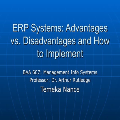 ERP Systems Presentation_NANCE T | PPT