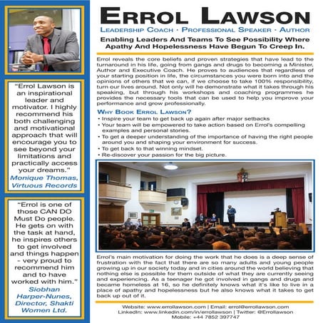 Errol lawson speaker sheet | PDF