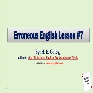 Erroneous English - Prepositions and Nouns | PDF