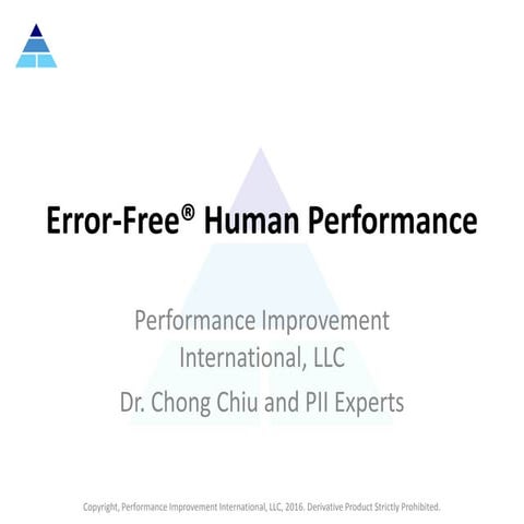 Error-Free® Human Performance | PPTX