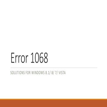 Error 1068 | PPT