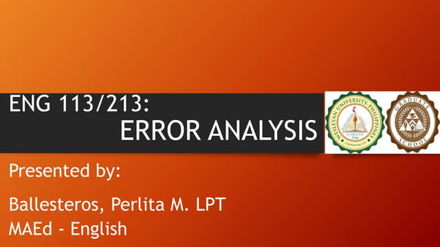 Error Analysis | PPTX
