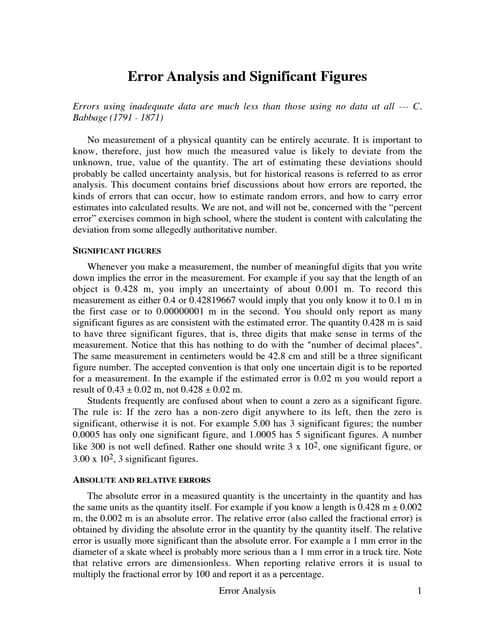 Error analysis | PPT