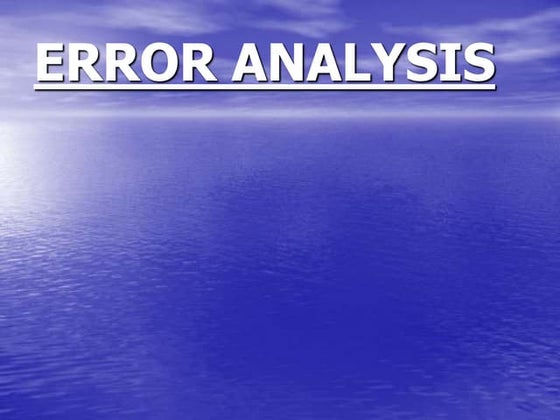 Error Analysis | PPT