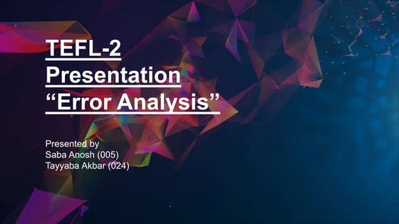 Error Analysis | PPT