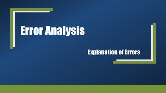 Error Analysis | PPT