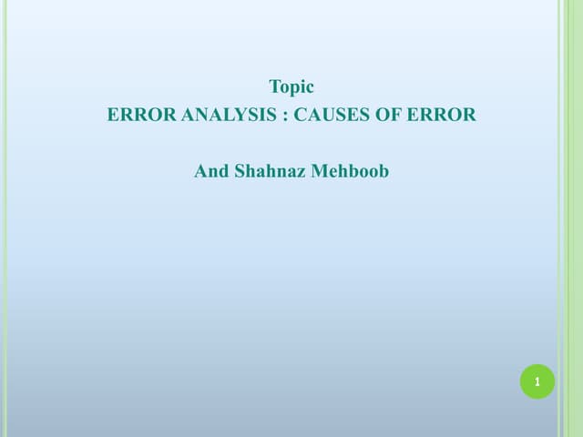 Error Analysis | PPTX