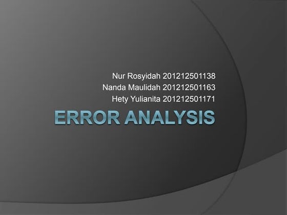 Error Analysis | PPTX