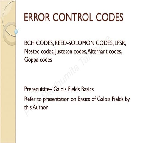 Error Control Coding Bch Reed Solomon Etc Pdf Programming Languages Computing