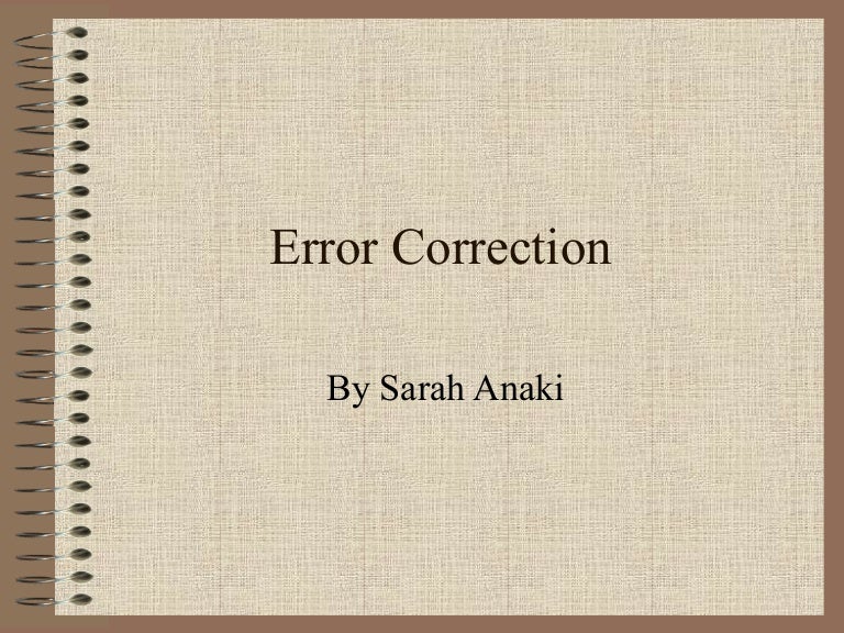 Error correction