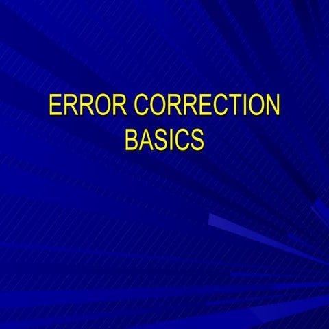 Error correction basics | PPT