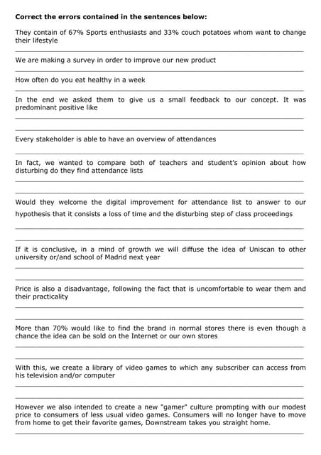 Error correction 3ºe4 nov17 | DOCX | Educational Assessment | Education