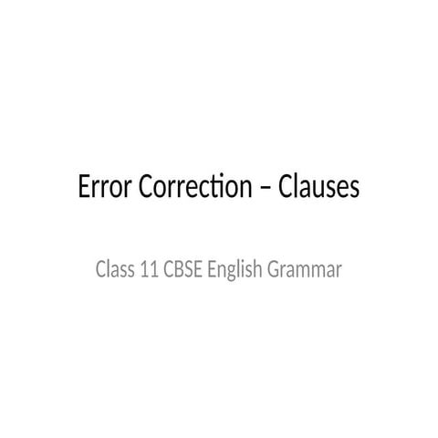 Error Correction Exercises in English GGrammar | Class 11 CBSE ...