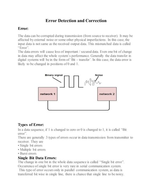 Error Detection And Correction Presentation Ppt