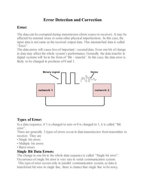 Error Detection And Correction Codes Ppt