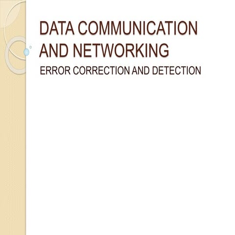 Error Detection And Correction Pptx Computer Networking Computing