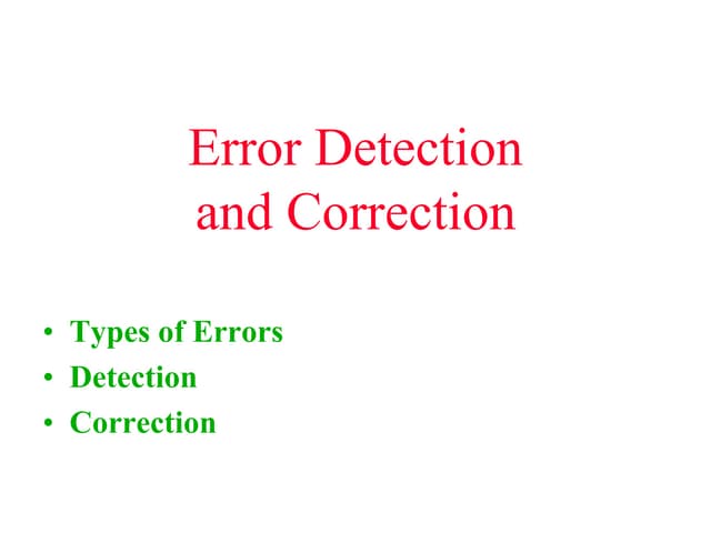 Computer Networks Error Detection And Correctionppt Computer 3358