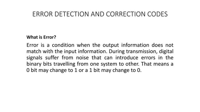 Parity check(Error Detecting Codes) | PPTX