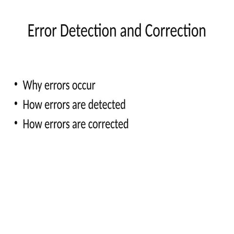 Error Detection and Correction | PPTX