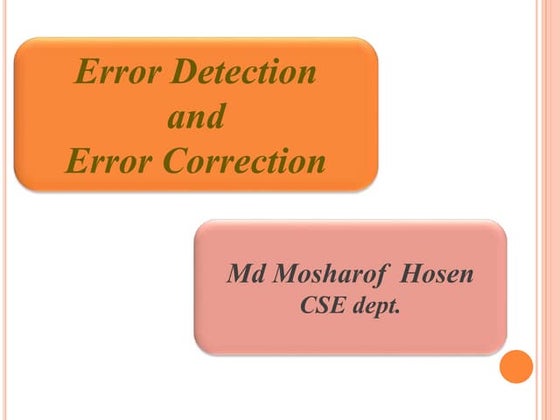 Error detection & correction | PPT