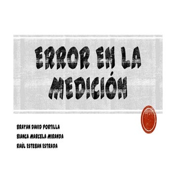 Error en la medición | PPTX