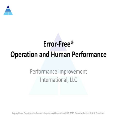 Error-Free® Operation and Human Performance | PPTX